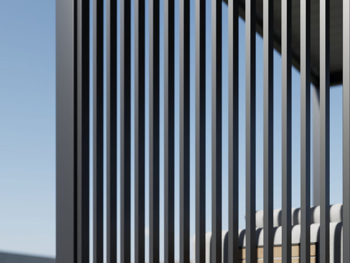 Single Vertical Privacy Panel for Louvered Pergola