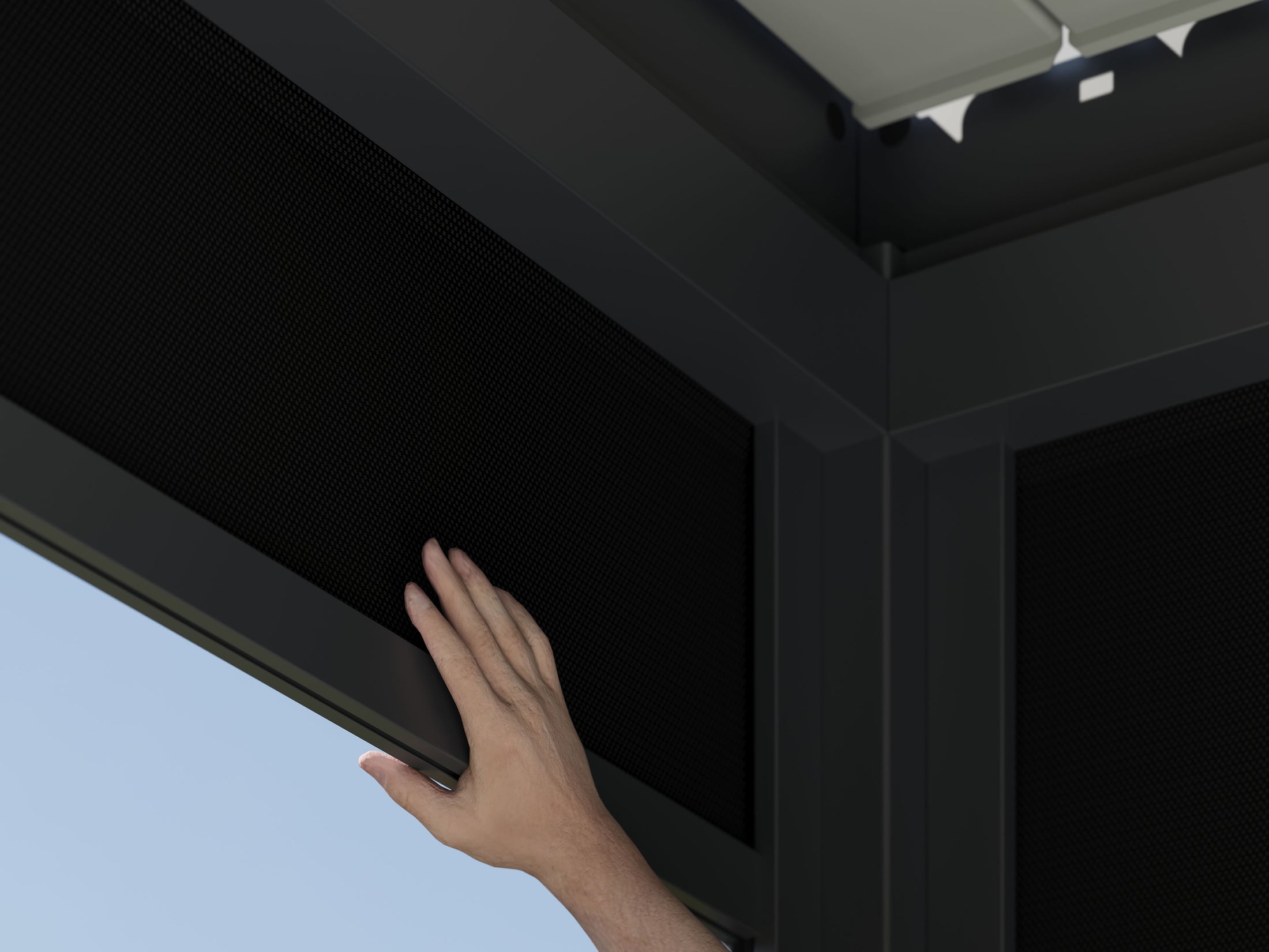 Single Wind Screen for Louvered Pergola